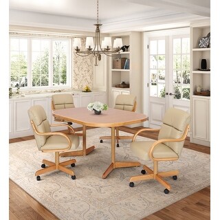 Caster Chair Company 5-Piece 42x[42/60] Oak Caster Castor Dining Set ...